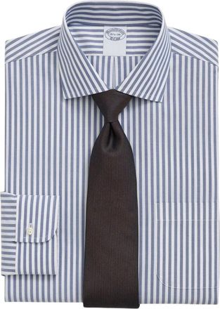 Brooks Brothers Stretch Supima Cotton Non-Iron Royal Oxford English Spread Collar Striped Dress Shirt - - Shirts - Herren - Blau - XL
