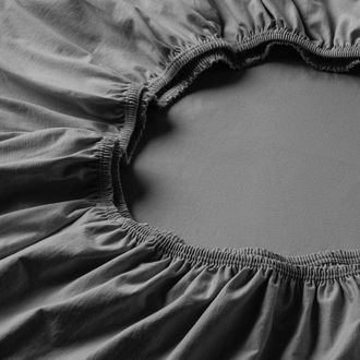 ESTELLA Topper-Spannbetttuch Zwirnjersey | Graphit | 180-200x200 cm | passend für Topperhöhen von 7-10 cm | trocknerfest und bügelfrei | 97% Baumwolle 3% Elas