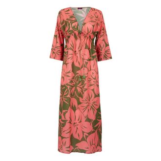 Gallo Gallo, Femme, Maillots de bain, Multicolore, Taille: ONE Size Kaftan long en coton rose pour femmes avec motif floral