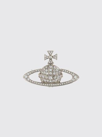 Vivienne Westwood Brosche aus Messing mit Orb-Logo und Kristallen