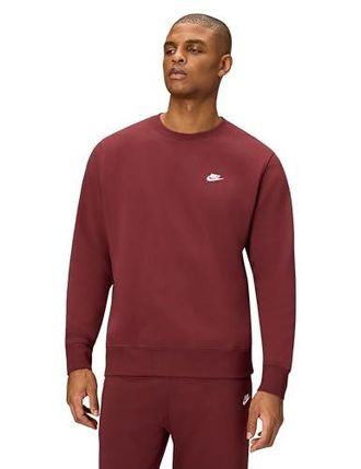 Nike Sweat-shirt pour homme Col rond Club Fleece Bordeaux, Bordeaux/Blanc, M