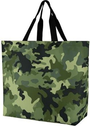 Generic Vert Camouflage Sac Fourre-Tout D&eacute;contract&eacute; Sacs De Courses R&eacute;utilisable Sac Cabas Pour Travail Plage Quotidienne