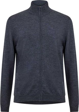 HUGO BOSS Strickjacke f&uuml;r Herren, Durchgehender Rei&szlig;verschluss (Mittelgrau)
