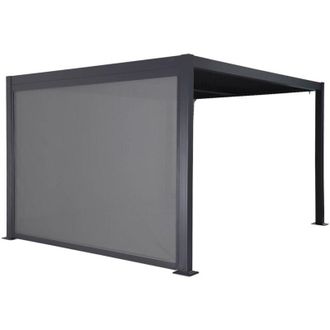 Sweeek Pergola bioclimatique aluminium et acier 3x4m lames orientables + store 3m PALACE anthracite