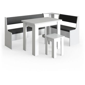 Vicco Eckbankgruppe Roman, Wei&szlig;, 180 x 41.5 cm mit Tisch