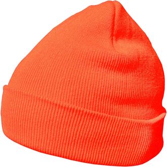 DonDon M&uuml;tze Herren M&uuml;tze Damen Winterm&uuml;tze Beanie klassisches Design Neonorange