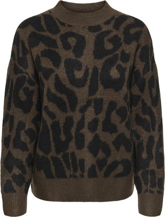 Jacqueline de Yong JdY Damen Jdyelanor Leo L/S On Pullover KNT, Slate Black, XS