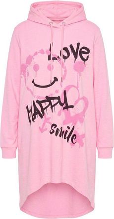Miamoda Sweatshirt Hoodie oversized Smileys und Schriftzug Kapuze