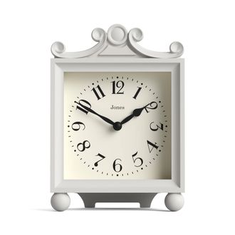 Jones Clocks Parlour Kaminsims Uhr | Klassische Kutschenuhr | Hellgrau | Elegantes quadratisches dekoratives Geh&auml;use, perfekt f&uuml;r Kaminsims, Regal, Tisch oder Nach