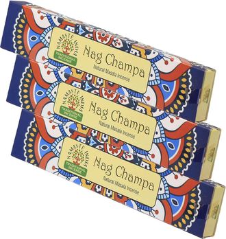 NKlaus 3X Nag Champa R&auml;ucherst&auml;bchen - 45g traditionelles indisches R&auml;ucherwerk mit s&uuml;&szlig;-w&uuml;rzigem Duft, ideal f&uuml;r Meditation, Yoga und Entspannung