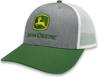 John Deere Casquette de baseball style camionneur, gris et vert, logo brodé