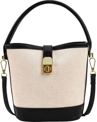 Generic Sac à main avec bandoulière réglable Sac bandoulière à la mode Sac dépissure de poignée supérieure pour femmes Voyage de shopping, Noir, 410x325x180mm