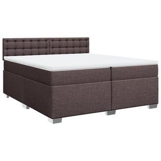 vidaXL Vidaxl - Giroletto A Molle Con Materasso Marrone Scuro 200x200cm Tessuto