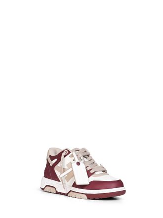 Off-white Womens Sneakers Out Of Office Burgundy-Beige Multicolour Bovine Leather (top Grain) Trainers