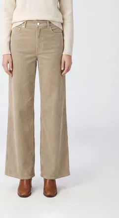 A.P.C. A. P.C. Pantalon large en velours c&ocirc;tel&eacute; &agrave; taille mi-haute