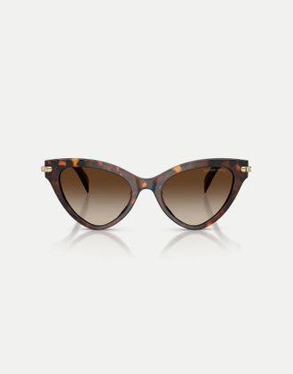 Michael Kors Roanoke Cat-Eye-Sonnenbrille mit grauen Gl&auml;sern in Luggage Tortoise-Braun