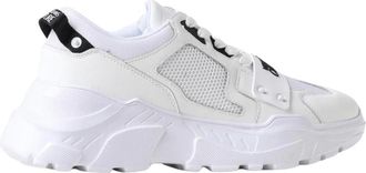 Versace Jeans Couture Homme, Chaussures, Blanc, Taille: 42 EU Casual Leather Mesh Baskets