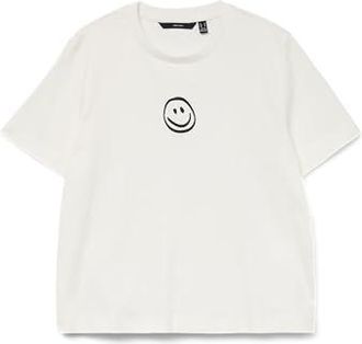 Vero Moda Vmsara Mette SS Top Box JRS GA Noos, Blanche-Neige, M