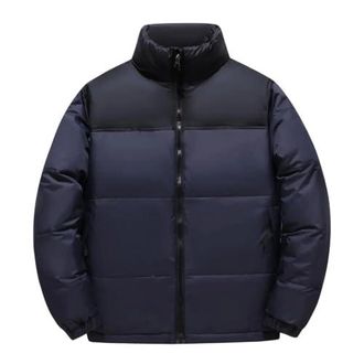 Generic Veste à col montant en coton de couleurs mélangées pour hommes, vêtements dextérieur chauds, style décontracté, 1, XL