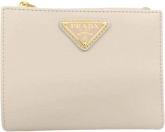 Prada Portefeuille City Calf Pre-owned - Femme - Pre-owned - Beige - Taille: ONE Size