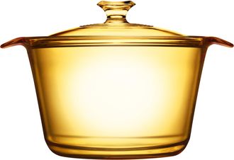 Visions Visions pyroceram Flair Kochtopf mit Glas, braun, 30,4 x 23,8 x 15,3 cm