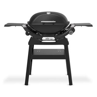 Weber Q 2200N Gasgrill mit Seitentischen & kompakten Stand/Grill f&uuml;r Terrassen und Balkone mit Hochleistungsbrennern, porzellanemaillierten Gussrosten und e