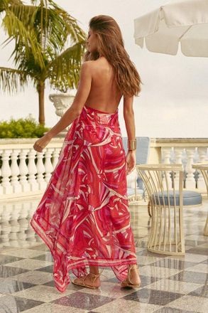 Lipsy Strandkleid Lipsy Strandkleid mit Wirbelmuster und Zipfelsaum (1-tlg)