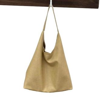 Generic Sac &agrave; main en cuir pour femme - Sac fourre-tout &eacute;l&eacute;gant en cuir synth&eacute;tique, grande capacit&eacute; pour voyage, shopping, Jaune, Refer to description