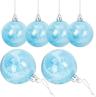 Valiclud 6 St&uuml;ck Weihnachtskugeln 6cm aus Bruchfestem Kunststoff Blau Gl&auml;nzend Christbaumkugeln Christbaumschmuck f&uuml;r Weihnachtsdekoration und Selbstgemacht