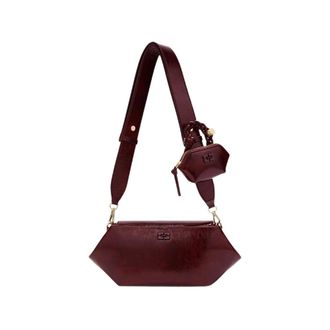 Ganni Strukturierte Schultertasche - - Bags - Damen - Rot - ONE SIZE