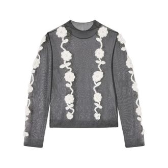 Ganni Top 2649 - - Tops - Damen - Schwarzk - S