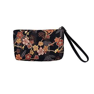 SIGNARE Petite pochette en tapisserie pour femme, sac à main avec dragonne et fermeture éclair (Ume Sakura, WRIS-SAKURA)