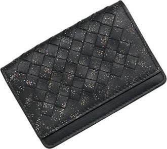 Bottega Veneta Porte-cartes Intrecciato Pre-owned - Femme - Pre-owned - Noir - Taille: ONE Size
