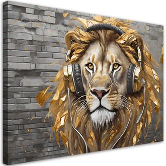 Artgeist Tableau d&eacute;co Lion Pop Art Musique 90x60