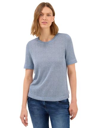 Cecil Damen 3226150 Leichtes Strick-Look T-Shirt, Light Sky Blue, XX-Large