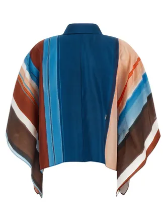 Fendi Venetian Striped Silk Shirt - Blue