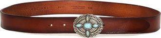 Orciani Homme, Accessoires, Brun, Taille: 90 CM Engraved Plate Buckle Belt