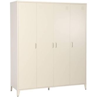 Sweeek Industrieller Metall-Kleiderschrank mit 4 T&uuml;ren, 10 Regalb&ouml;den, 1 Kleiderstange