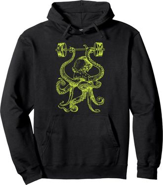 Seembo Octopus Gewichtheben Hanteln Lustig Fitness Gym Workout Pullover Hoodie