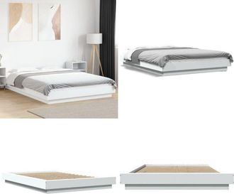 vidaXL Bettgestell Wei&szlig; 140x190 cm Holzwerkstoff - Holzbettfassungen - Doppelbett Gestell - Bettrahmen Wei&szlig; - Bettgestell 140x190 - Modernes Bett - Home &