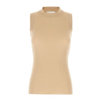 Sportmax Tione 006 &Auml;rmelloses Top - - Tops - Damen - Beige - L