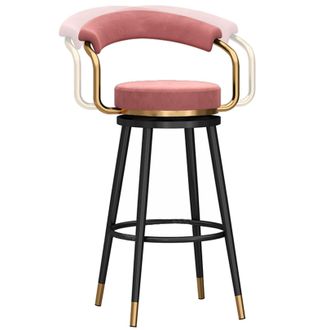 Generic Samt-Barhocker, Thekenh&ouml;he, 360&deg; drehbare Barhocker mit R&uuml;cken- und Fu&szlig;st&uuml;tze, K&uuml;chen-, Pub-, Caf&eacute;-, ESS- und K&uuml;cheninsel-Barhocker, 136 kg