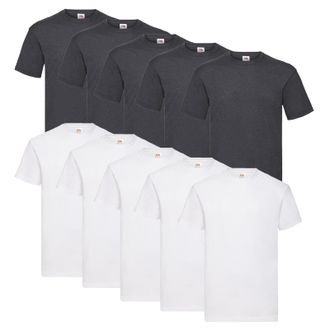 Fruit Of The Loom 10 T Shirts Valueweight T Rundhals S M L XL XXL 3XL 4XL 5XL &Uuml;bergr&ouml;&szlig;e Diverse Farbsets ausw&auml;hlbar