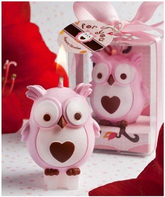 Fashion Forms Adorable pink owl candle
