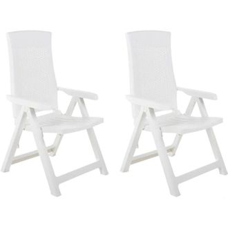 vidaXL Vidaxl - Chaises inclinables de jardin 2 pcs Plastique Blanc
