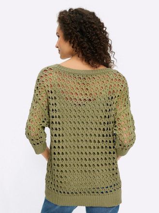 Heine Strickpullover 2-in-1-Pullover 3/4-Arm Ajour