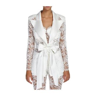 Doris S Wei&szlig;e Spitzen Elegante Jacke - - Jackets - Damen - Wei&szlig; - XL