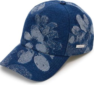 Iceberg Femme, Accessoires, Bleu, Taille: ONE Size Casquette de baseball en denim jacquard floral