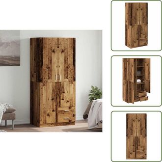 vidaXL Kleiderschrank Altholz-Optik 80x52x180 cm Holzwerkstoff - Kleiderschrank - Kleiderschr&auml;nke - Schrank - Kleidung Organizer