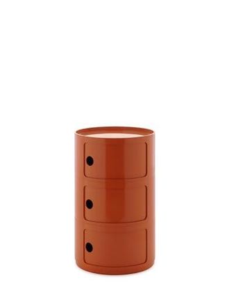 Kartell Componibili Big, Container 3-fächer, Durchmesser 42 cm, Orange